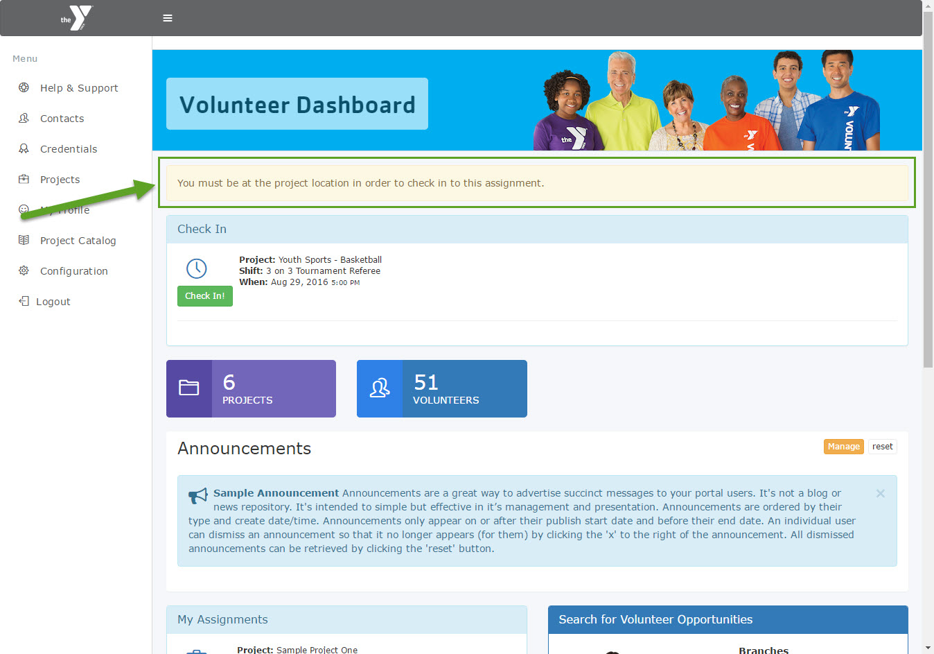 Project Shift - Volunteer Check in/Check out – VolunteerMatters Support